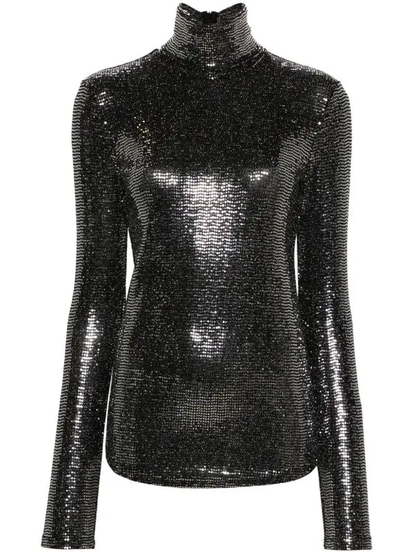 Isabel Marant Joyela Shiny High-neck Top