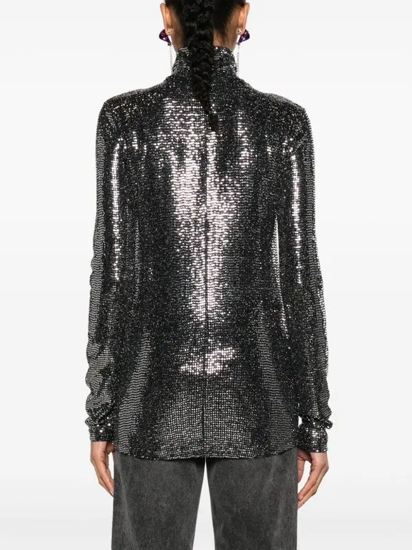 Isabel Marant Joyela Shiny High-neck Top