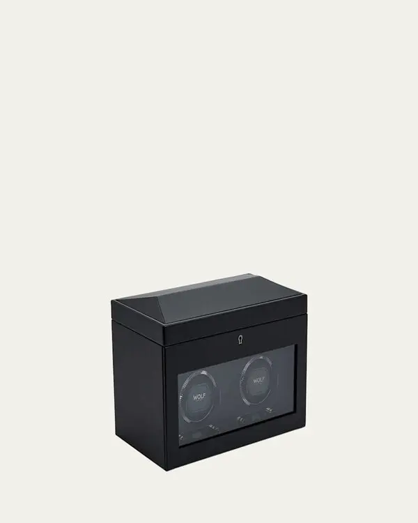 Wolf British Racing Double Watch Winder With Storage