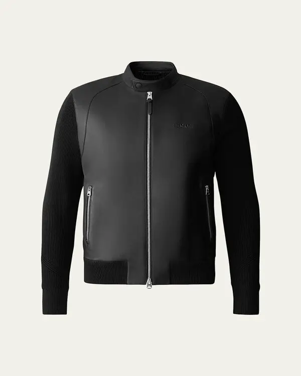 Mackage Faux Leather Knit-trim Jacket