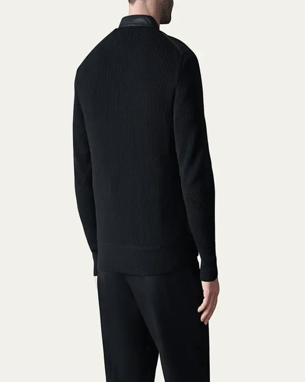 Mackage Faux Leather Knit-trim Jacket
