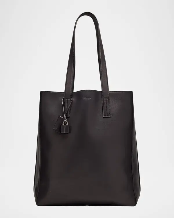 TOM FORD Leather North-south Tote Bag - Black