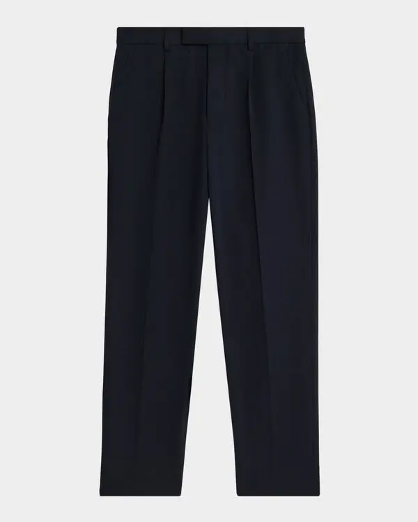 Zegna Cotton And Wool Single-pleated Pants - Blue