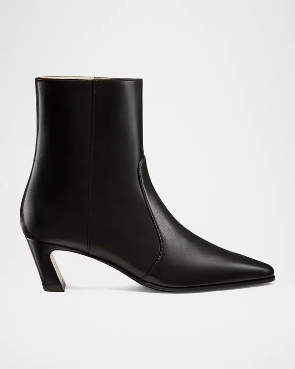 STUART WEITZMAN 50mm Stassi Leather Zip Booties