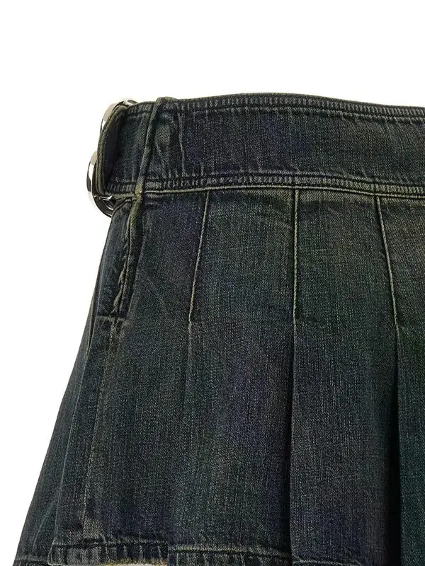 Balenciaga B-buckle Pleated Mini Skirt - Blue