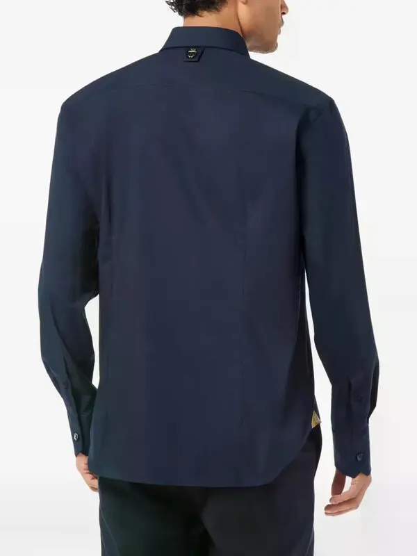 BILLIONAIRE Embroidered Cotton Shirt - Blue