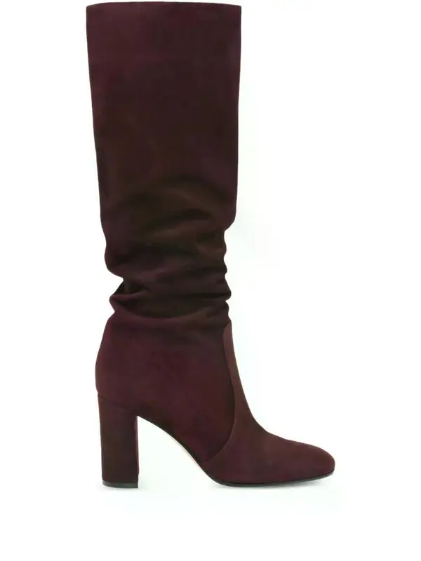 GIANVITO ROSSI 85mm Glen Ruched Knee-high Boots - Red
