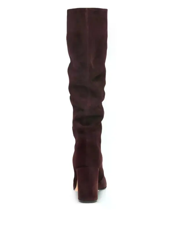 GIANVITO ROSSI 85mm Glen Ruched Knee-high Boots - Red