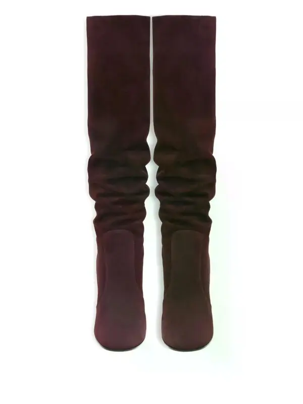GIANVITO ROSSI 85mm Glen Ruched Knee-high Boots - Red