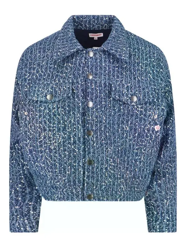CHARLES JEFFREY Sequin-embellished Denim Jacket - Blue
