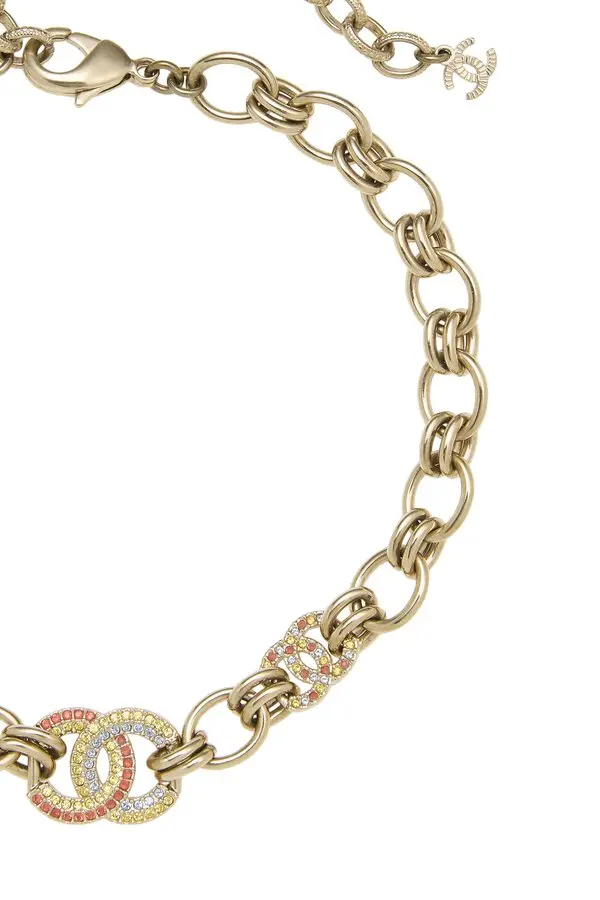 Chanel Multicolor Crystal "cc" Choker - Multi