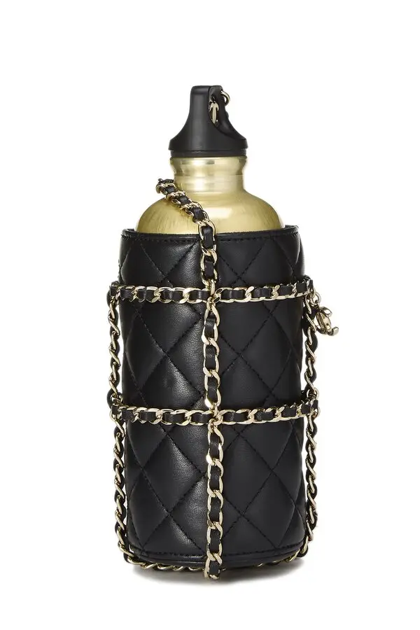 Chanel Lambskin Water Bottle Holder And Bottle