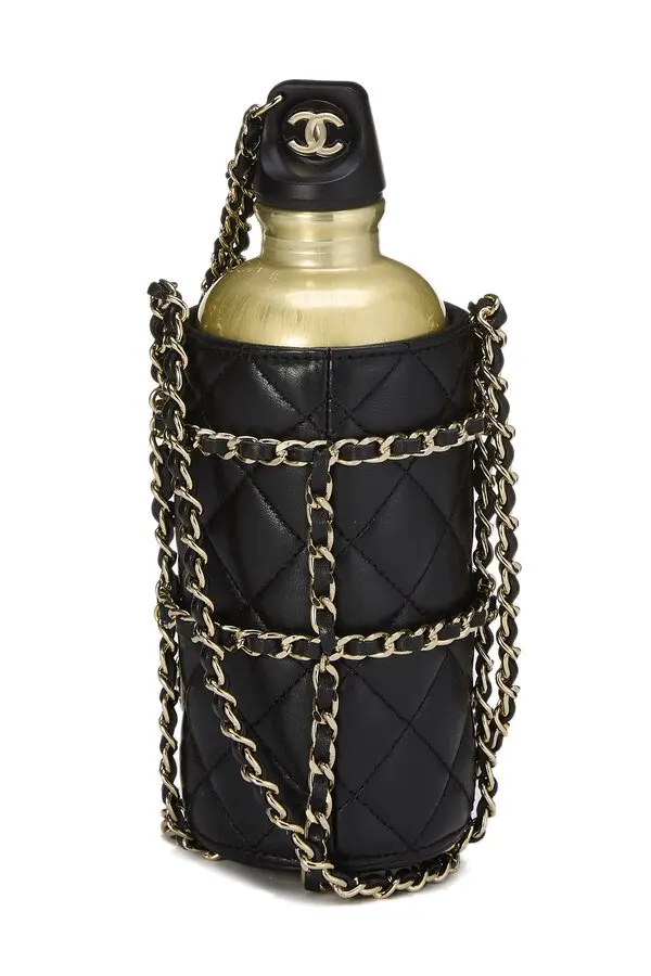 Chanel Lambskin Water Bottle Holder And Bottle