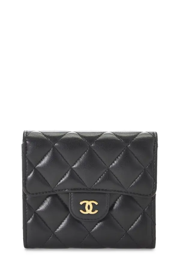 Chanel Lambskin Classic Flap Compact Wallet - Black