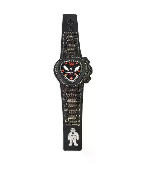WALTER VAN BEIRENDONCK Beaded Appliqué Bracelet - Black