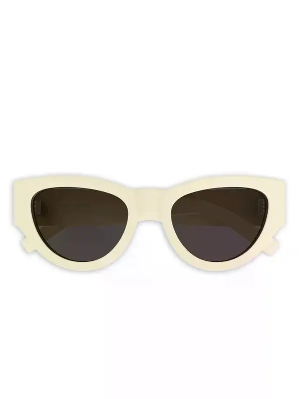 Saint Laurent Cat-eye Logo Sunglasses - Neutrals