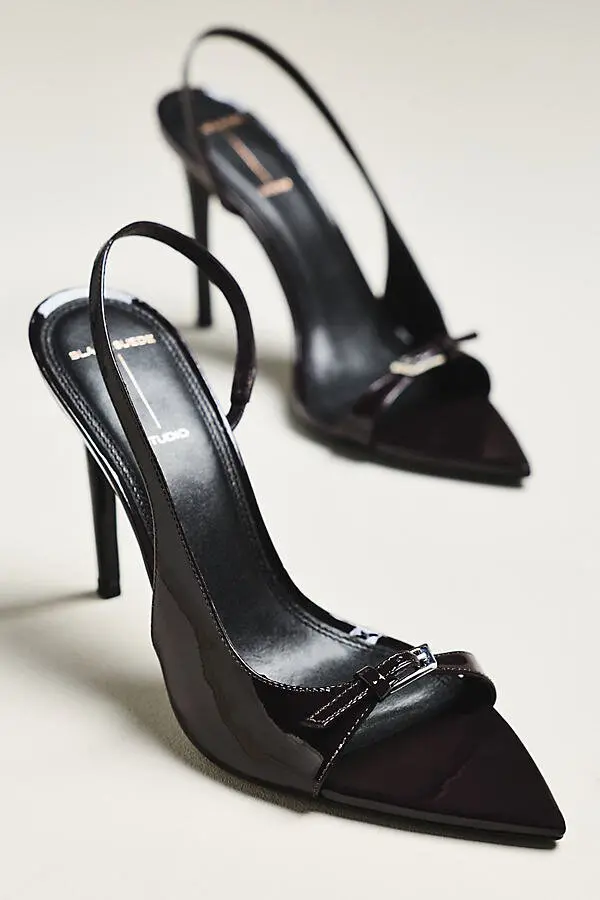 BLACK SUEDE STUDIO Heidi Slingback Heels