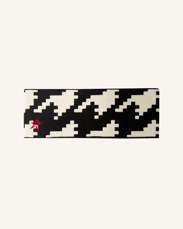 Perfect Moment Headband - Black-white-houndstooth-print