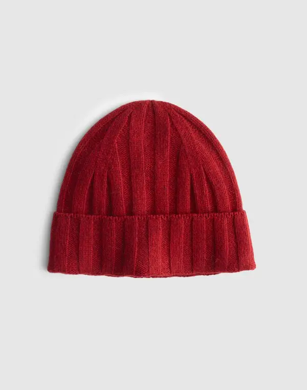 Madewell Ribbed Heritage Merino Wool Beanie - Heather Garnet