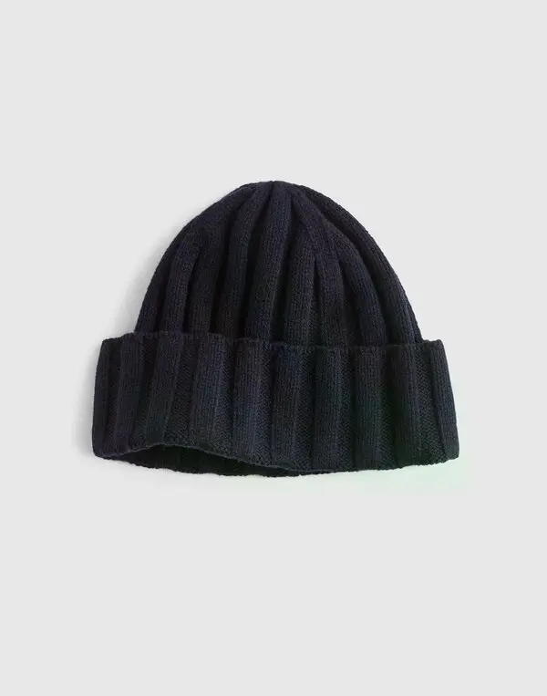 Madewell Ribbed Heritage Merino Wool Beanie - Navy
