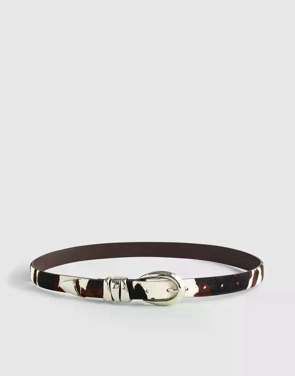 Madewell Triple Metal Keeper Cowhide Belt - Dark Carob Multi