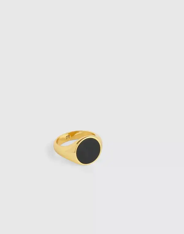Madewell Semiprecious Stone Signet Ring - Onyx Multi