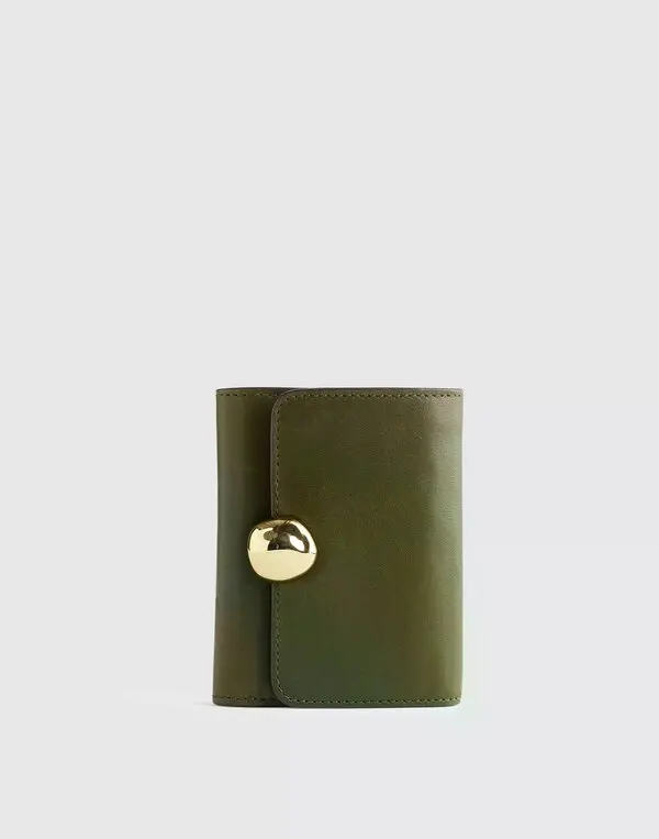 Madewell The Sculpted Metal Trifold Wallet - Loden