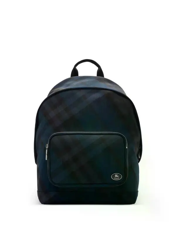 Burberry Grid Check-pattern Backpack - Blue