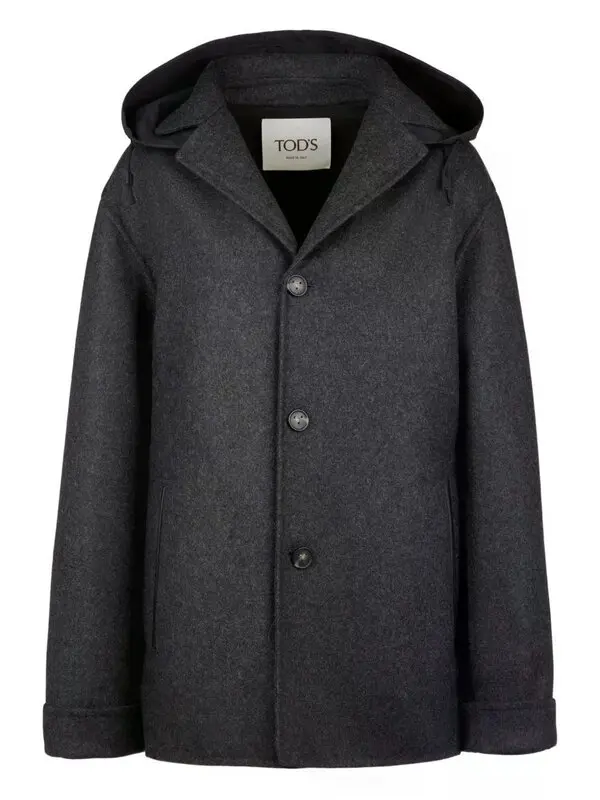 TOD'S Single-breasted Hooded Coat