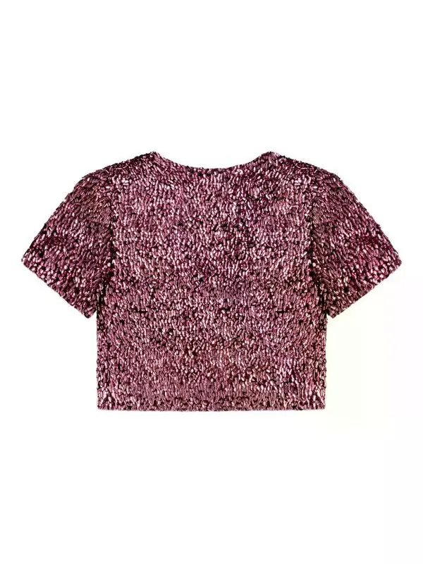 AREA Sequin Embellished Top - Pink