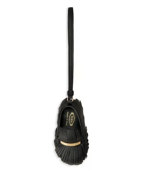 TOD'S Fringed Loafer Keyring - Black
