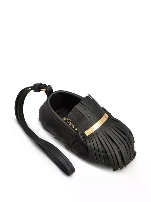 TOD'S Fringed Loafer Keyring - Black