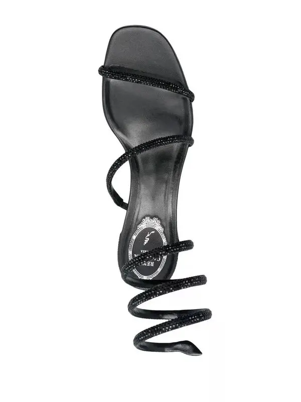 Rene Caovilla Cleo Leather Sandals - Black