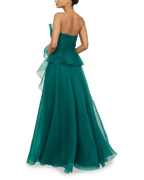 Buy Theia Georgia Fan Bodice Gown - Emerald At 40% Off | Editorialist