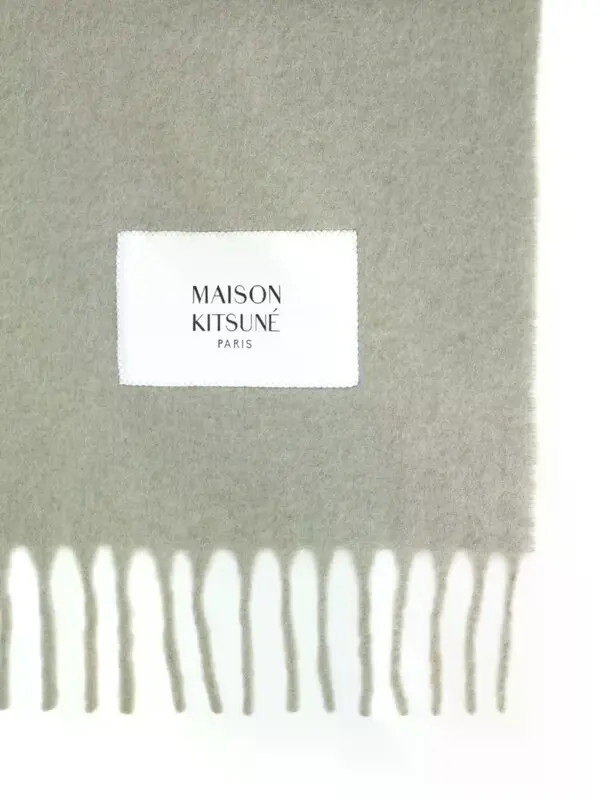 Maison Kitsuné Fringed Label Scarf