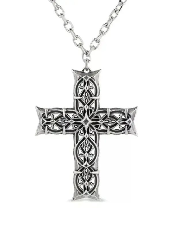 Emanuele Bicocchi Notre-dame Cross Pendant Necklace - Silver