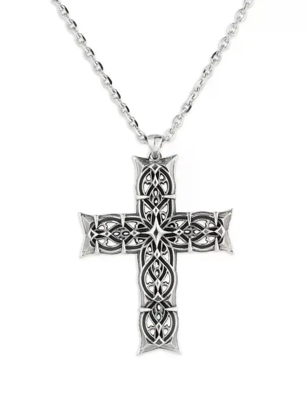 Emanuele Bicocchi Notre-dame Cross Pendant Necklace - Silver