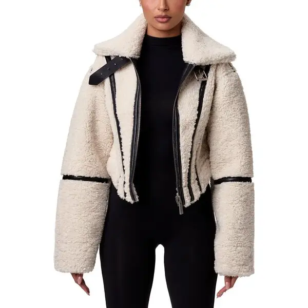 Naked Wardrobe Reversible Faux Shearling Jacket
