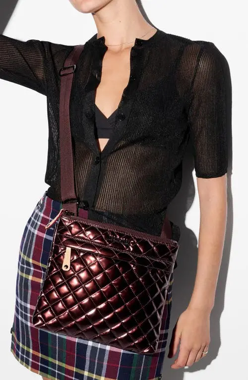 Mz Wallace Metro Flat Quilted Nylon Crossbody Bag