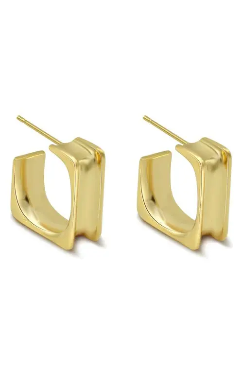 LA MENO En Glow Square Hoop Earrings - Gold