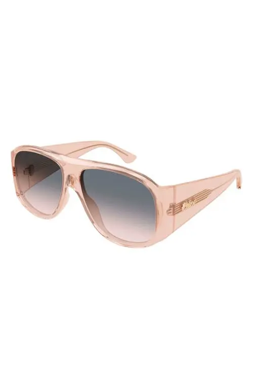 Chloé 60mm Gradient Navigator Sunglasses - Orange
