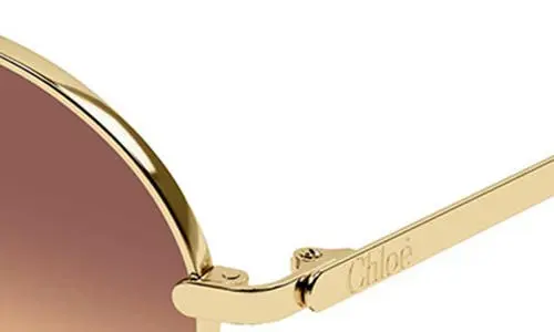 Chloé 55mm Gradient Round Sunglasses - Gold/brown Lens