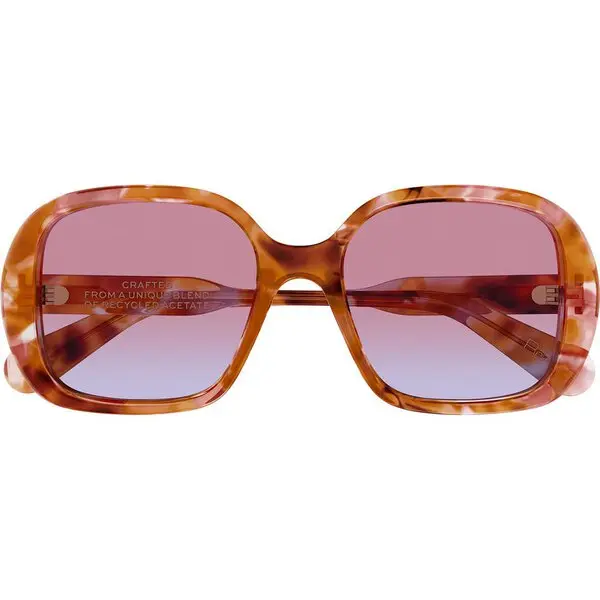 Chloé 55mm Square Sunglasses - Sunrise Havana