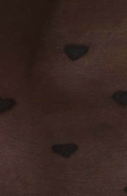 Nordstrom Heart Sheer Ankle Socks - Black