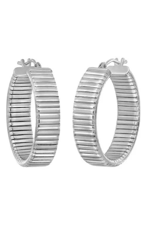 Bony Levy 14k Gold Tobugas Hoop Earrings - 14k White Gold