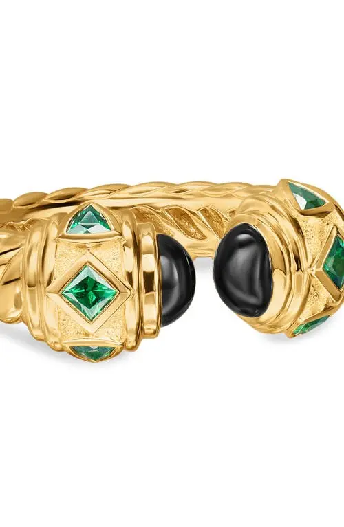 David Yurman Renaissance Color Ring In 18k Yellow - Black Onyx