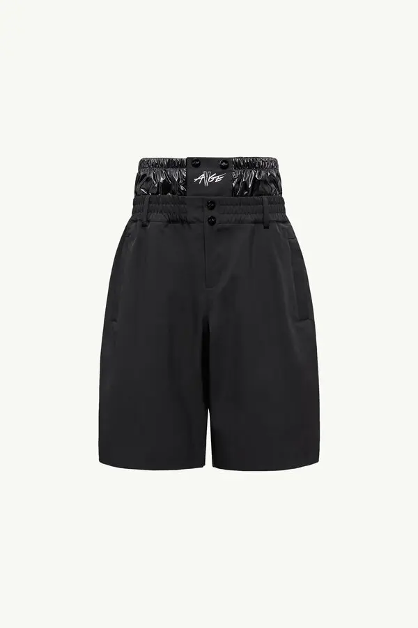 MONCLER X A$AP ROCKY Logo Print Shorts - Black