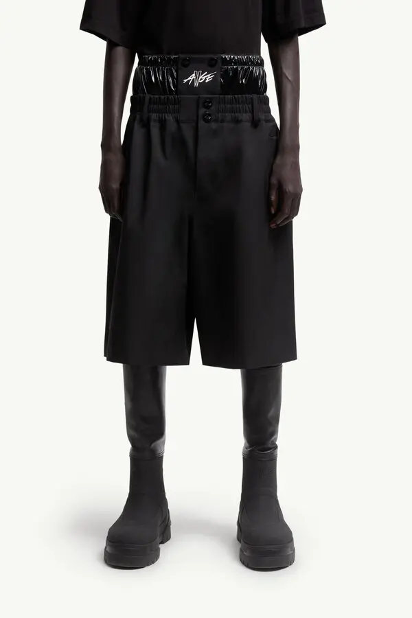 MONCLER X A$AP ROCKY Logo Print Shorts - Black