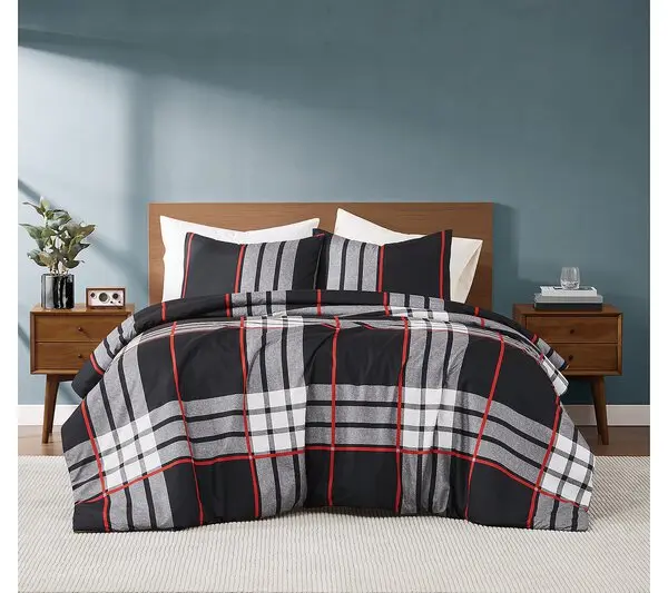 TRULY SOFT Danbury Plaid 3 Piece King Duvet Set - One-color