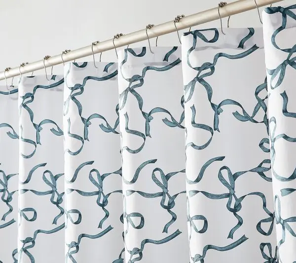 TRULY SOFT Printed Bow Shower Curtain